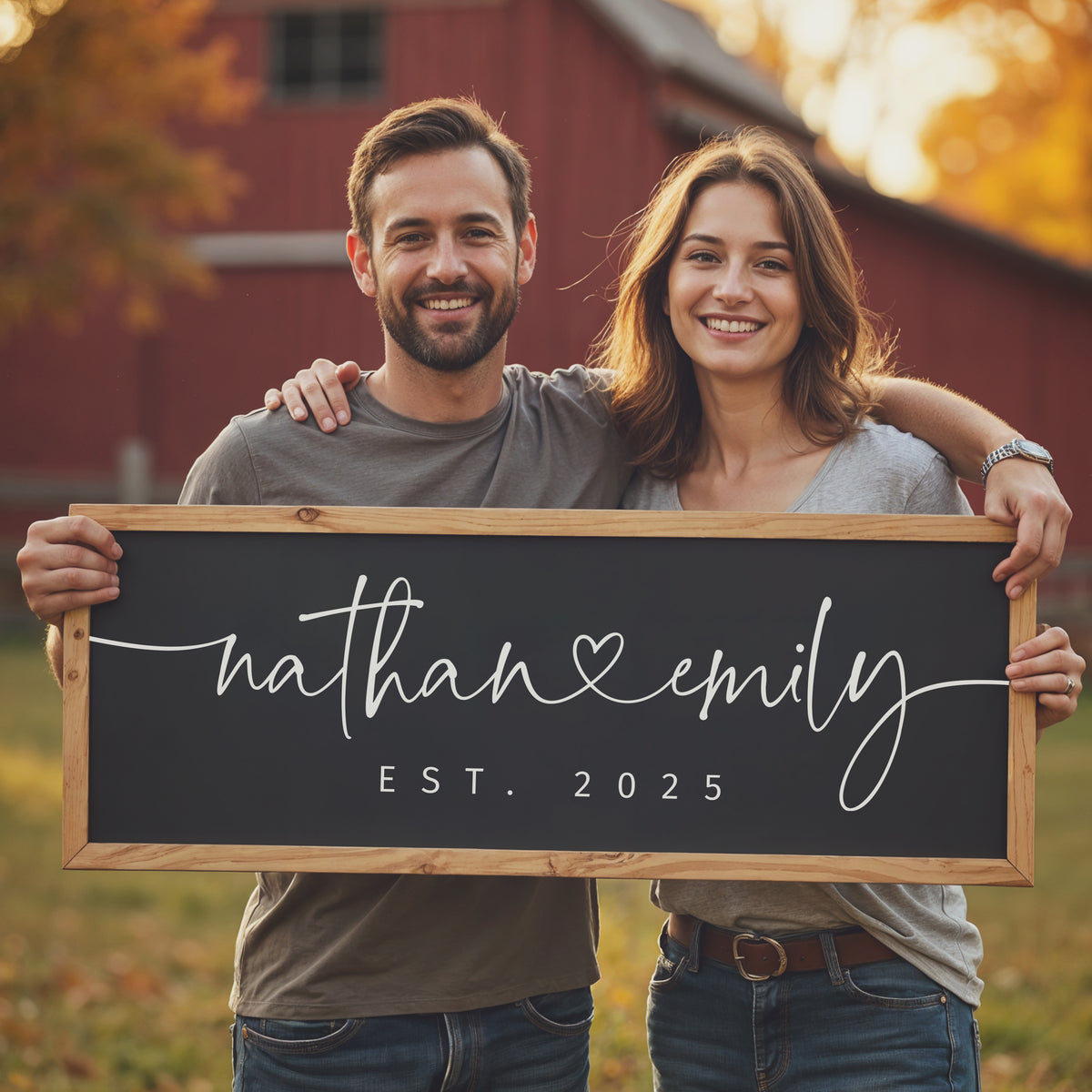 Personalized Wood Sign with Couples Names and Established Date Wedding ...