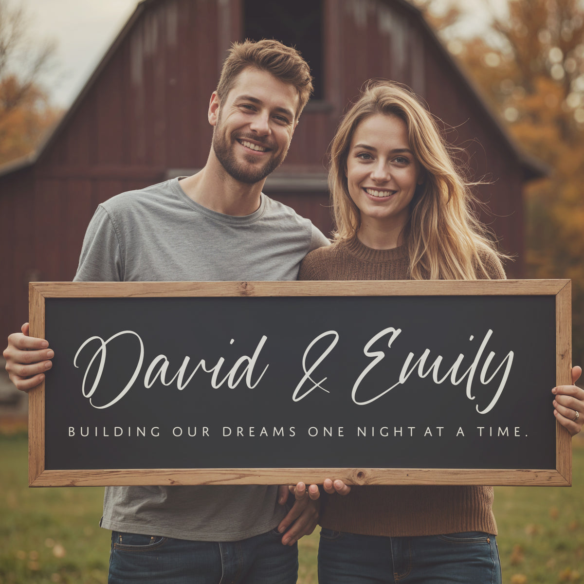 Personalized Wedding Gift Framed Wood Sign With Couples Names For Abov ...